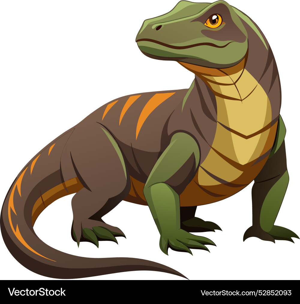 Realistic a komodo dragon art Royalty Free Vector Image
