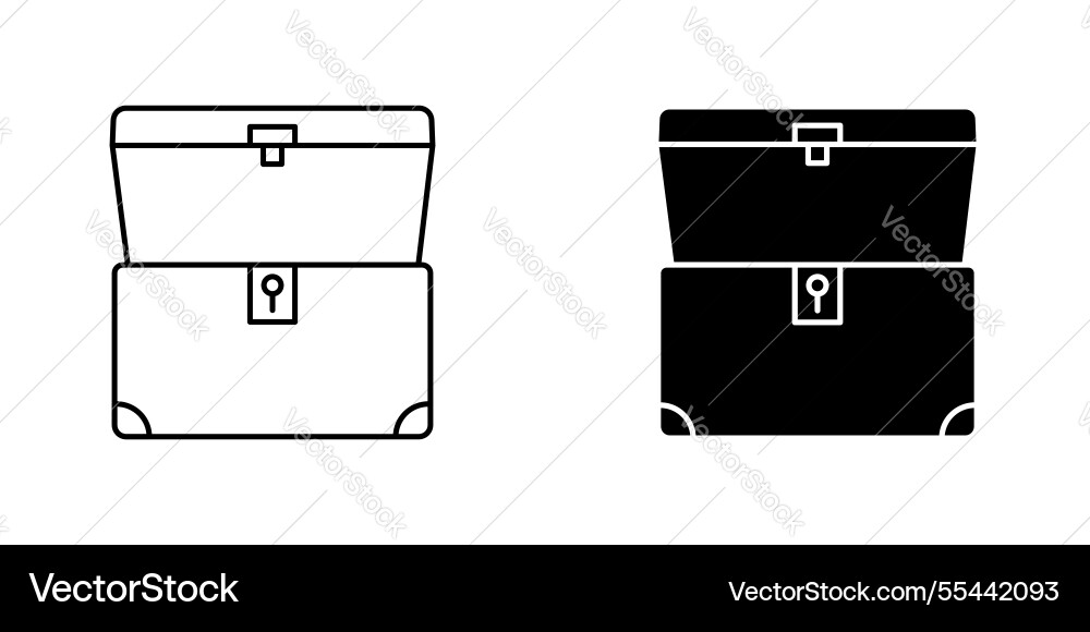 Treasure chest icon symbol collection on white Vector Image