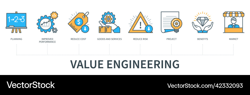 Value engineering infographics in minimal flat Vector Image