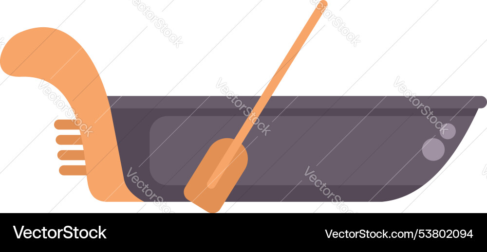 Asian boat with paddle floating on water surface Vector Image