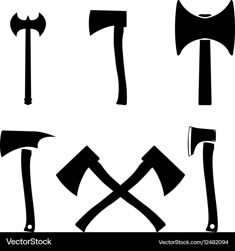 Axe set Royalty Free Vector Image - VectorStock
