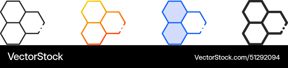 Cells iconthin linear gradient blue stroke Vector Image