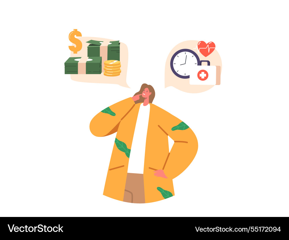 Financial choice between money savings Royalty Free Vector