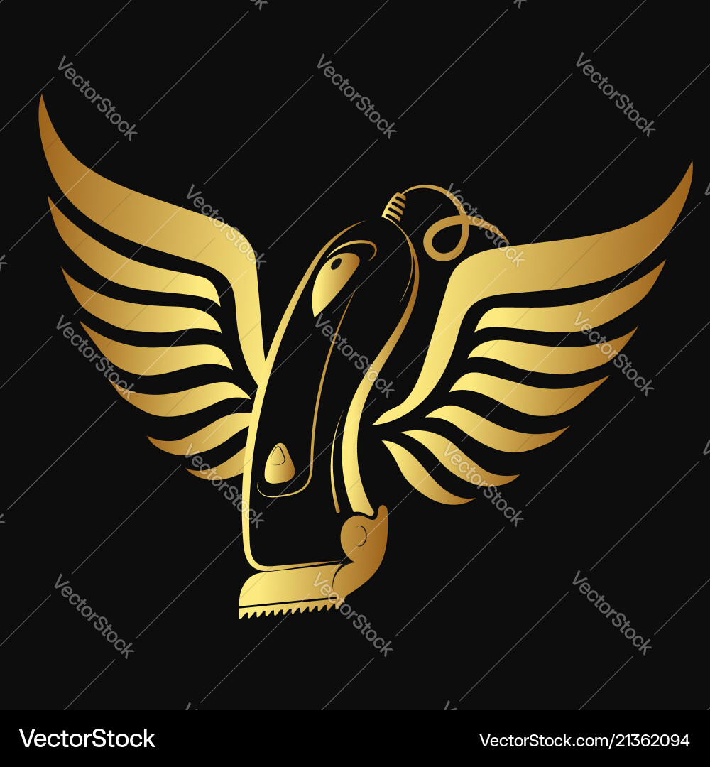Hair clipper and wings Royalty Free Vector Image