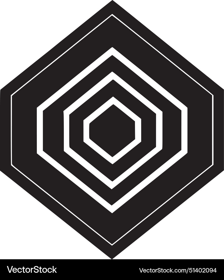 Hexagon - minimalist and flat logo Royalty Free Vector Image