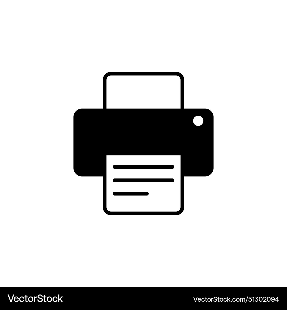 Office printer printing document flat icon Vector Image