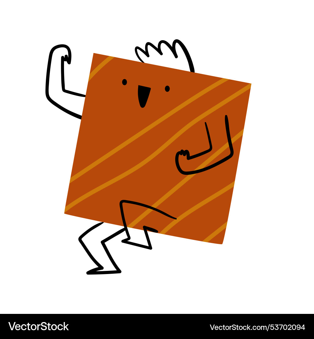 Quadrilateral funny character square shape emoji Vector Image