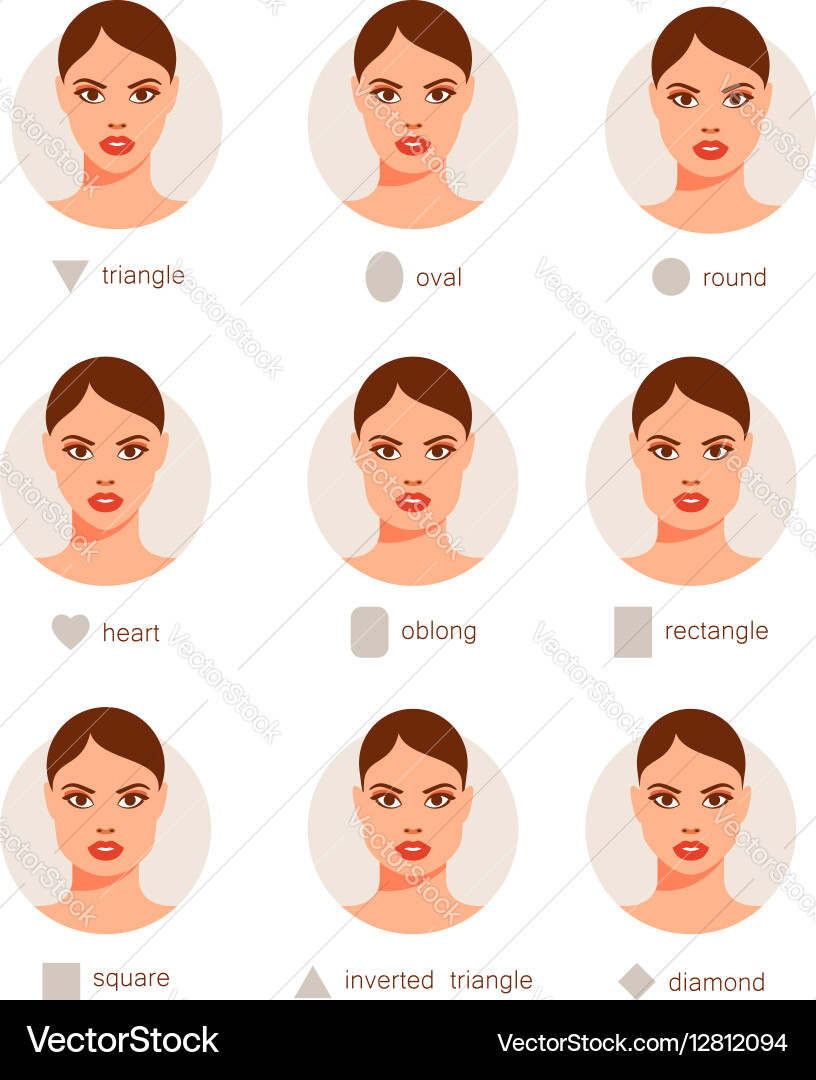 Set of different woman faces Royalty Free Vector Image