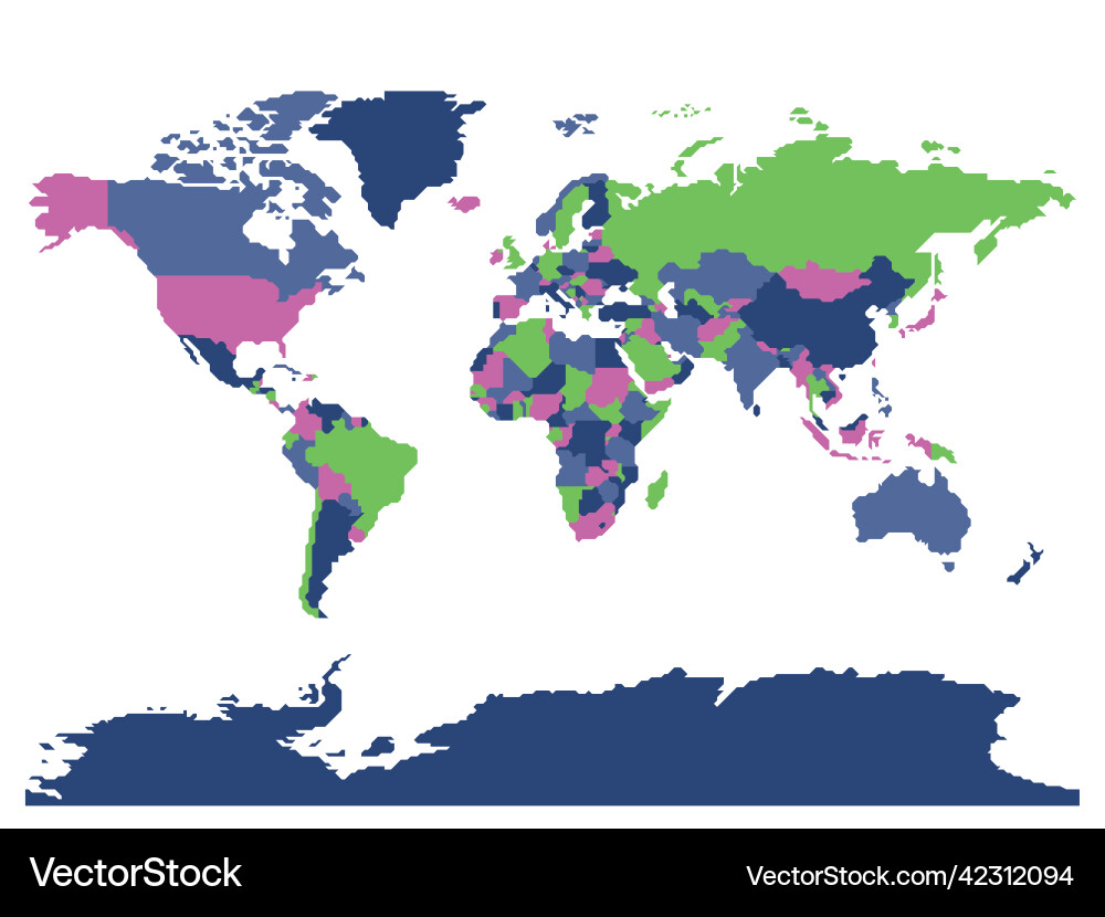 Simplified World Map Royalty Free Vector Image