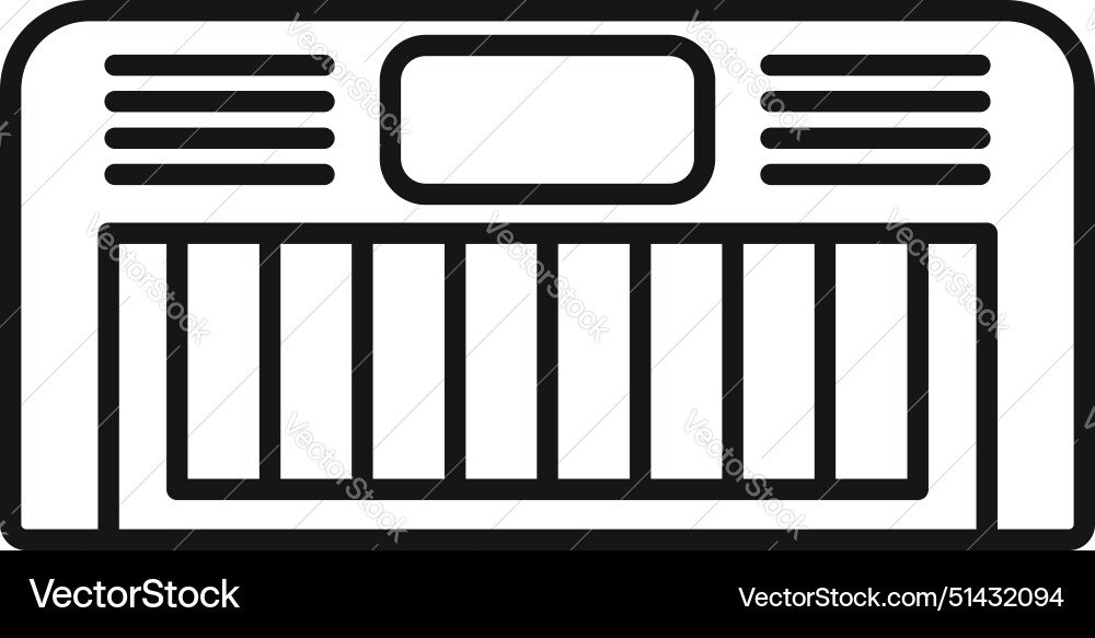 Vintage radio line art icon Royalty Free Vector Image