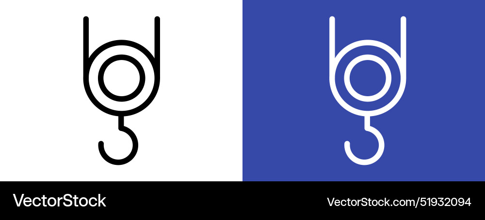 Winch hook symbol representing industrial Vector Image