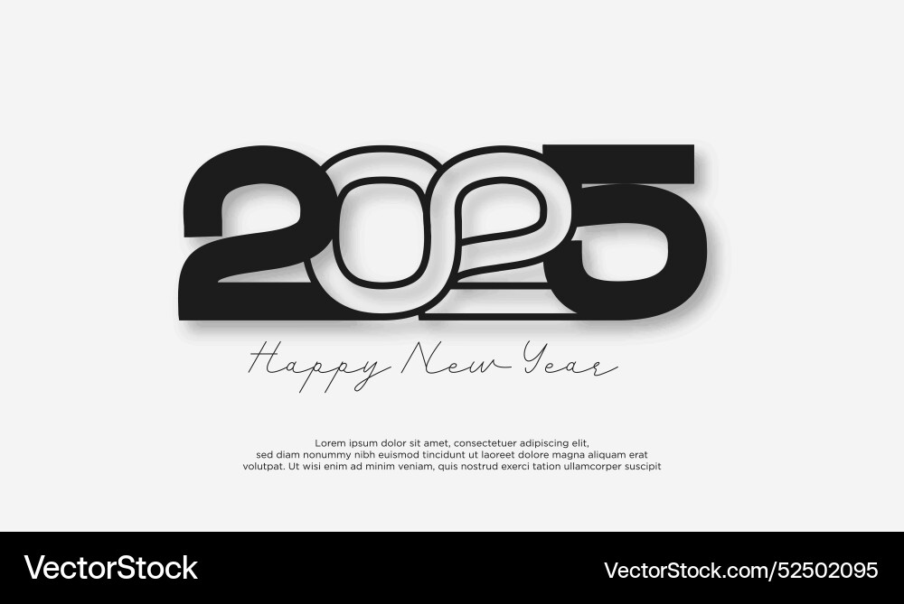 2025 new year logo design with simple Royalty Free Vector