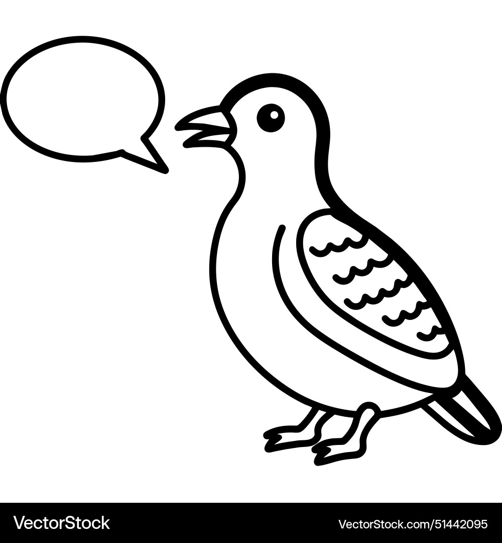 Antarctic petrel bird speaks icon Royalty Free Vector Image