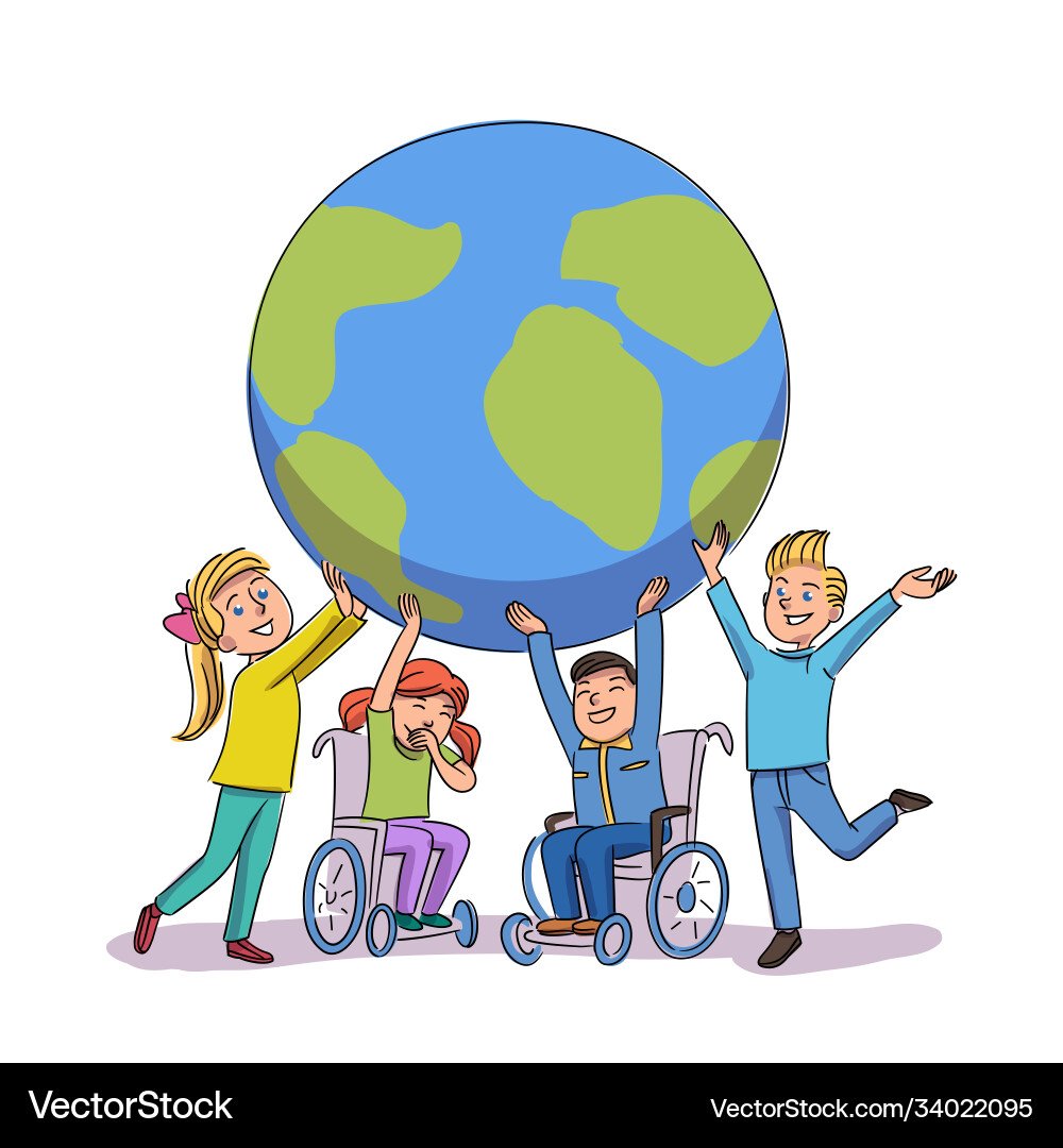 Children disability awareness day and support Vector Image