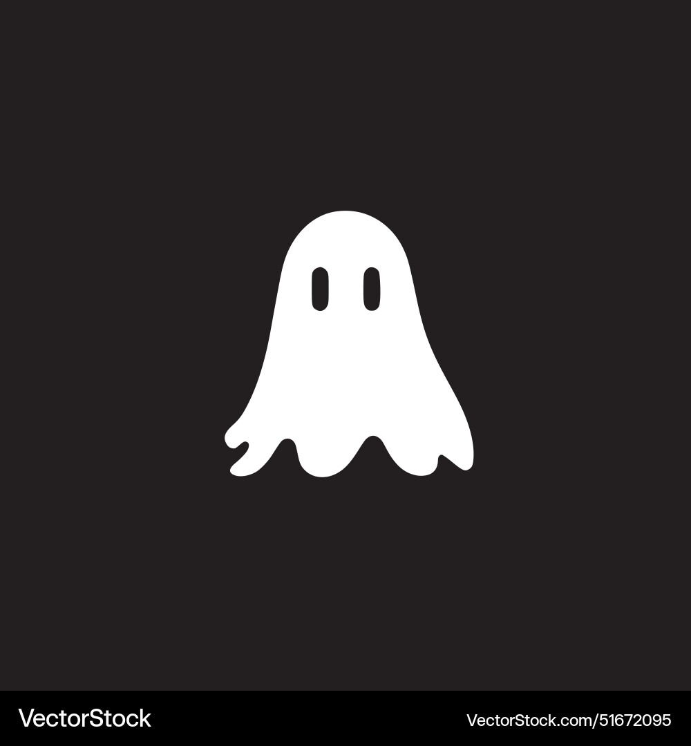 Ghost - black and white Royalty Free Vector Image