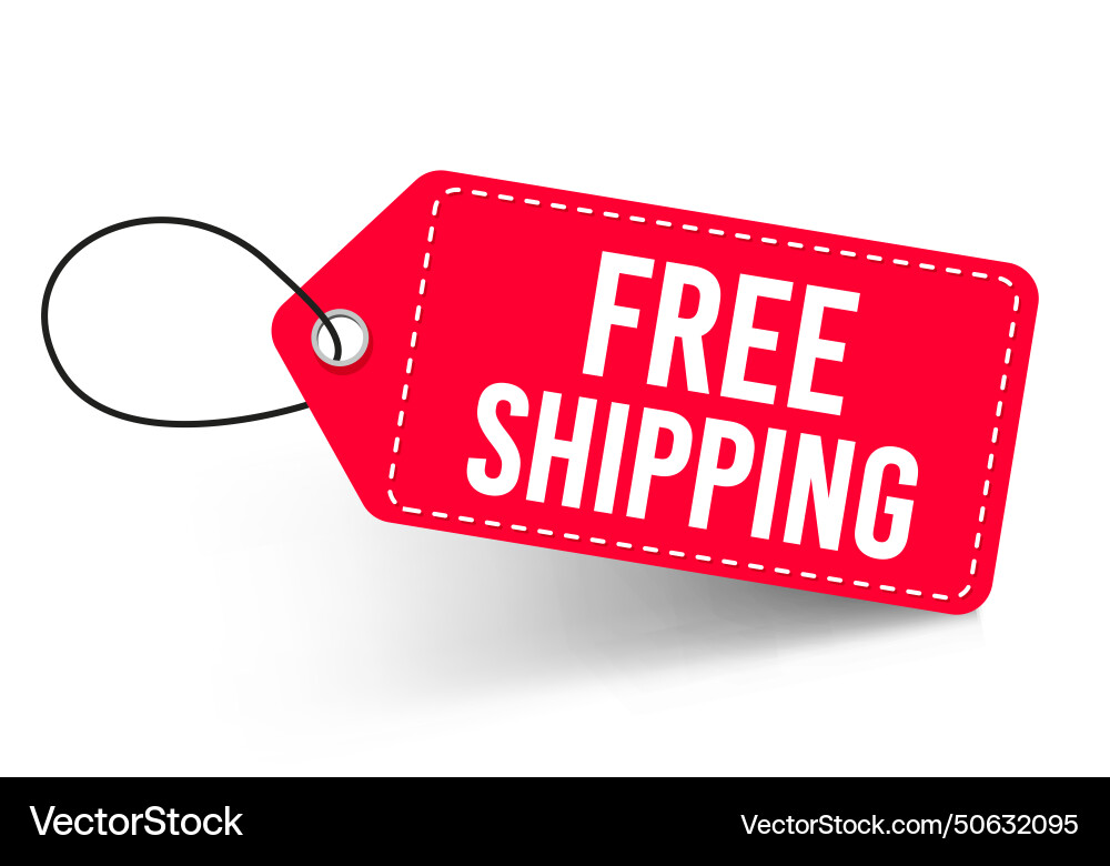 Label hang tag with text free shipping Royalty Free Vector