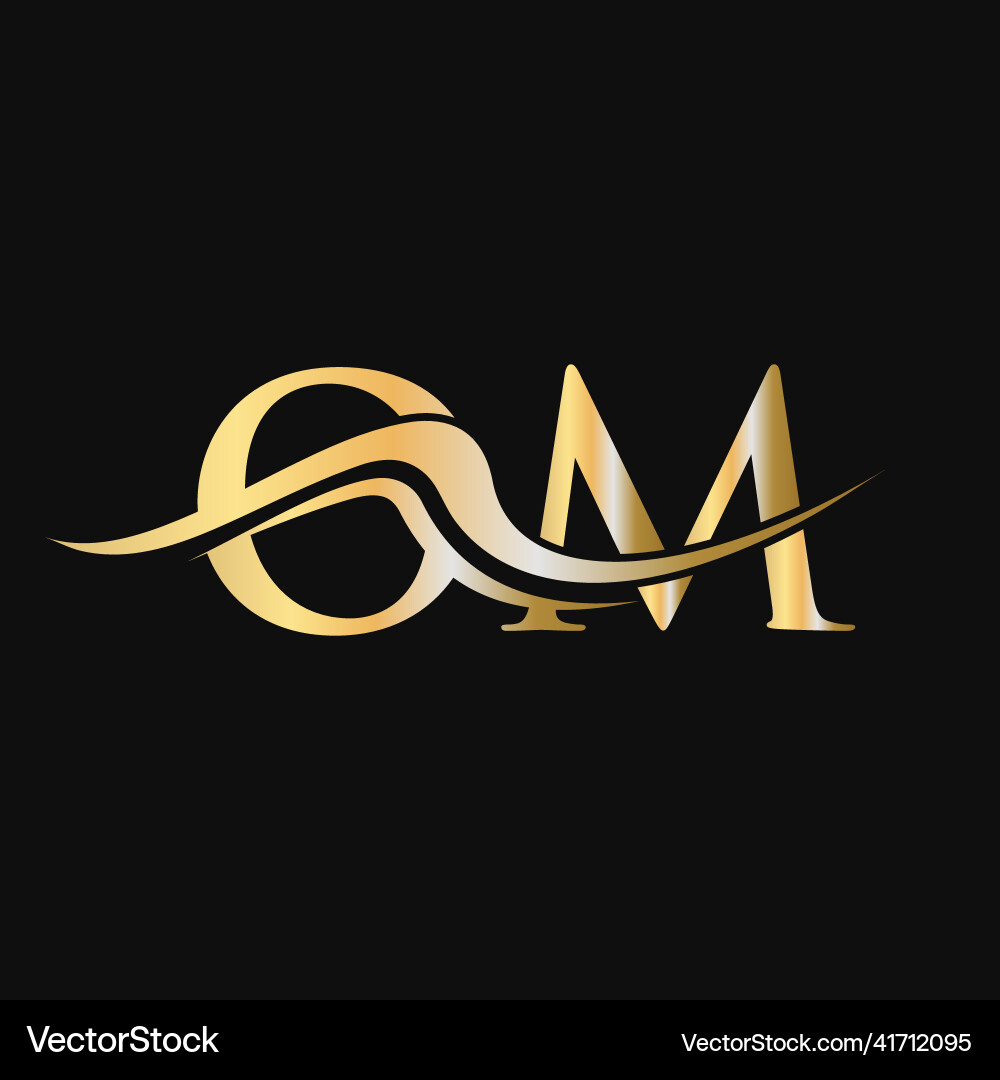 Letter om logo design initial logotype – Royalty-Free Vector | VectorStock
