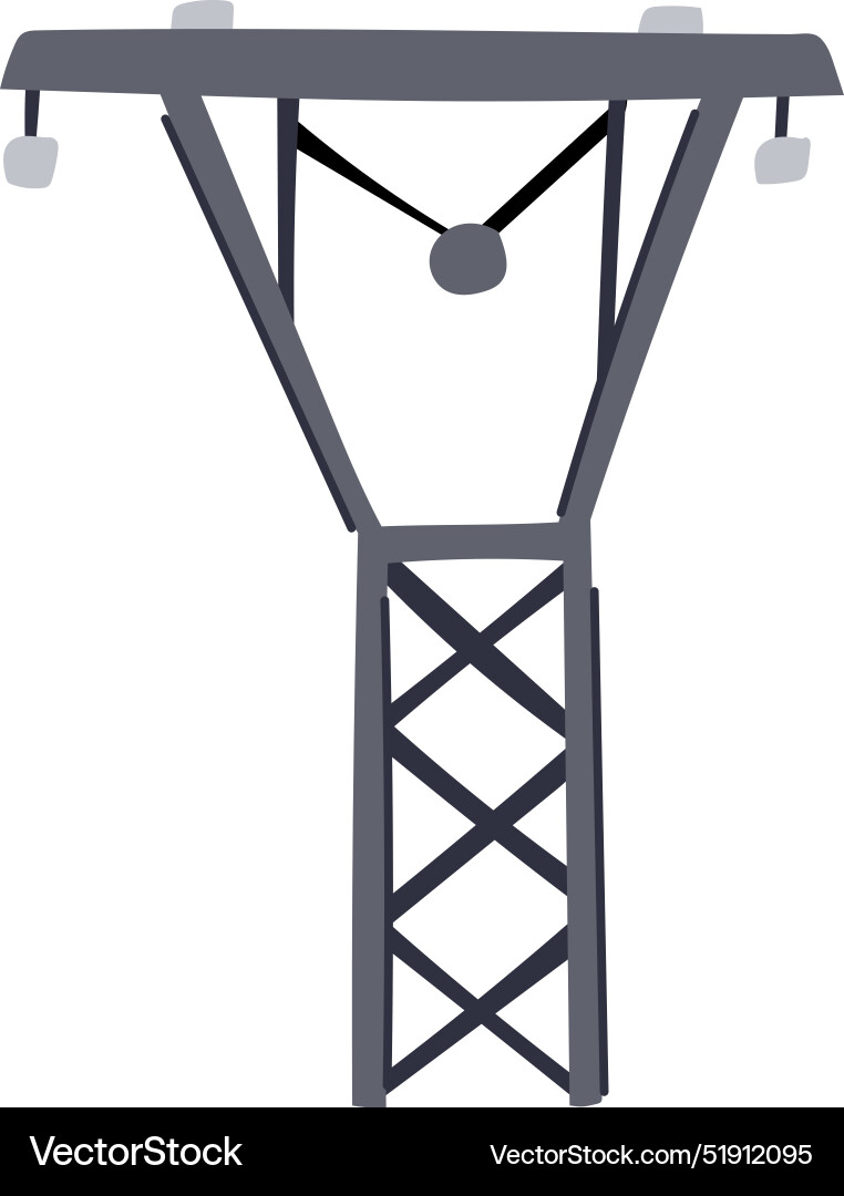 Line electric pylon cartoon Royalty Free Vector Image