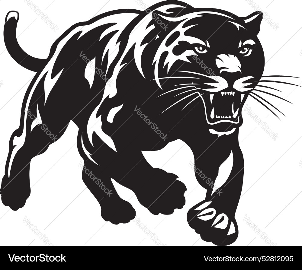 Panther pride running icon pounce Royalty Free Vector Image