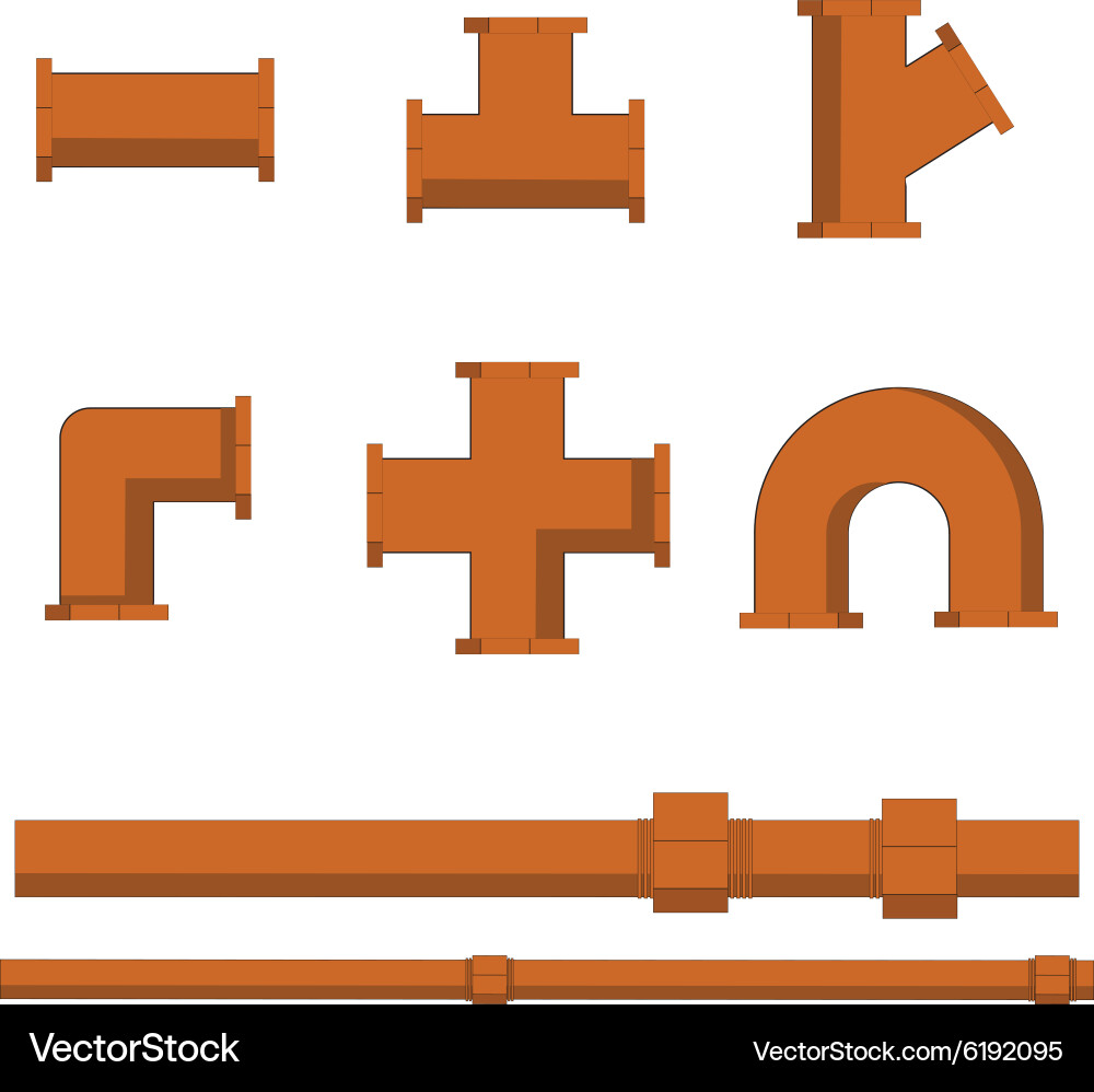 Pipe Fittings and Tubes Royalty Free Vector Image
