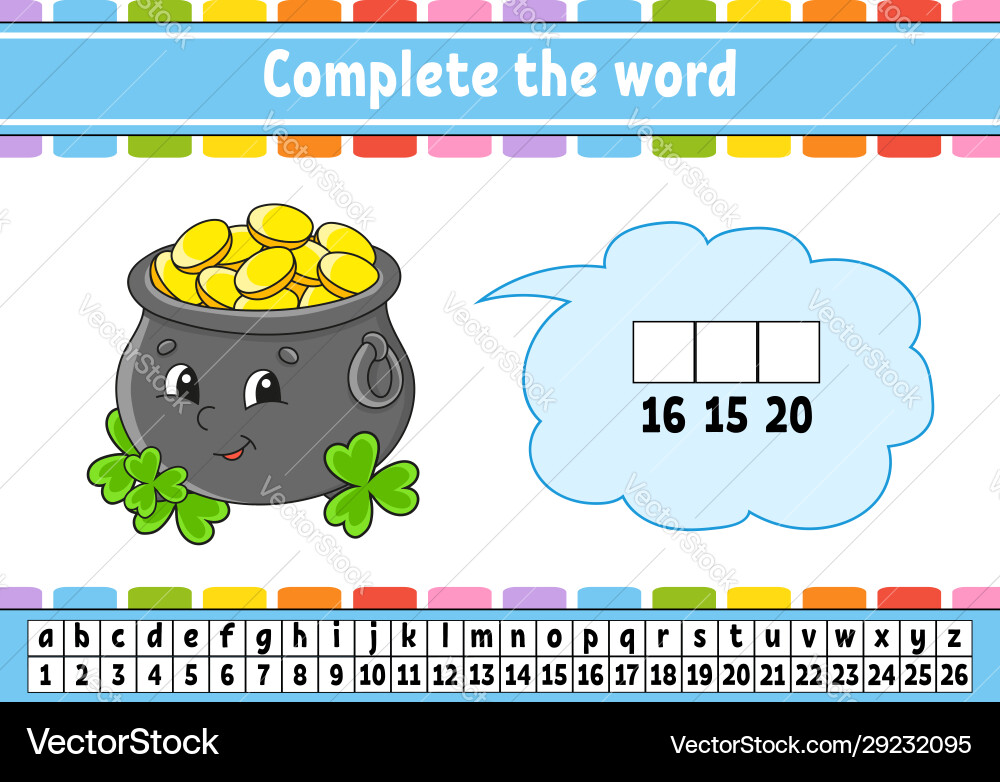 Pot of Gold Word Puzzle Royalty Free Vector Image