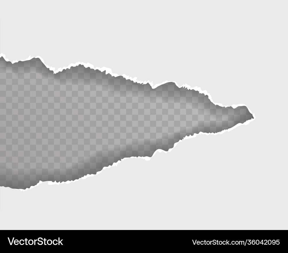 Ripped hole window torn paper sheet realistic Vector Image