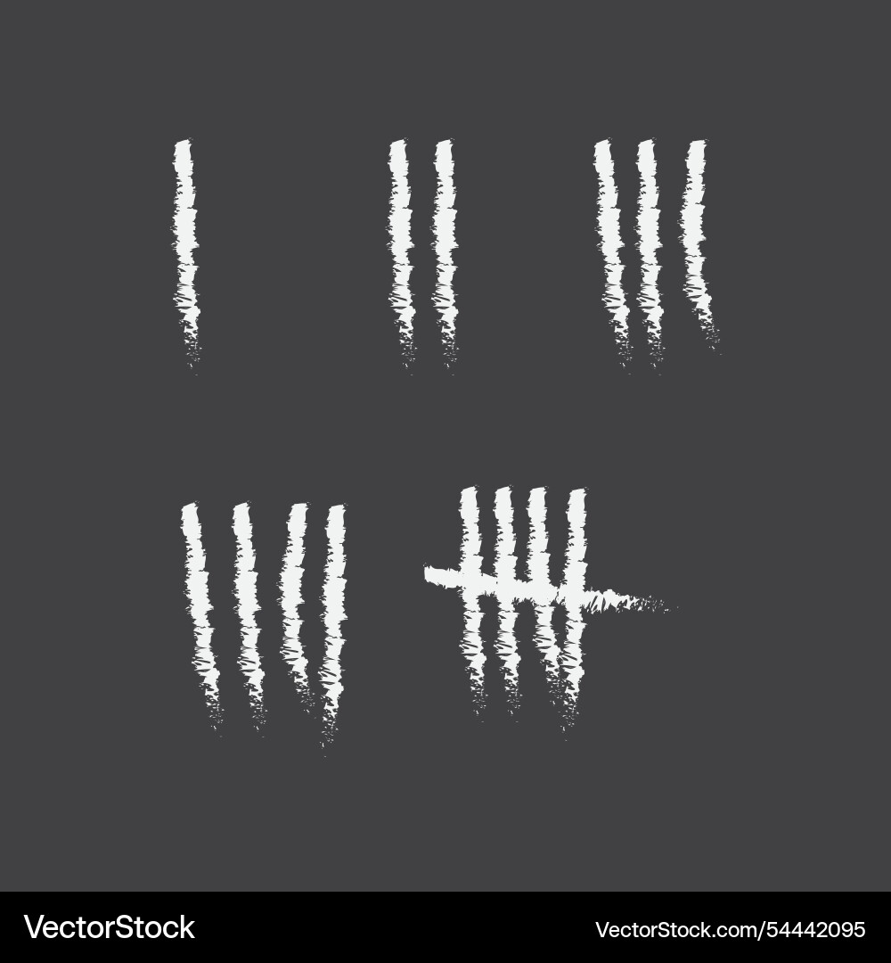 Tally marks prison jail wall count Royalty Free Vector Image
