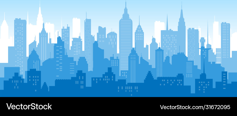Urban panorama cityscape skyline building Vector Image