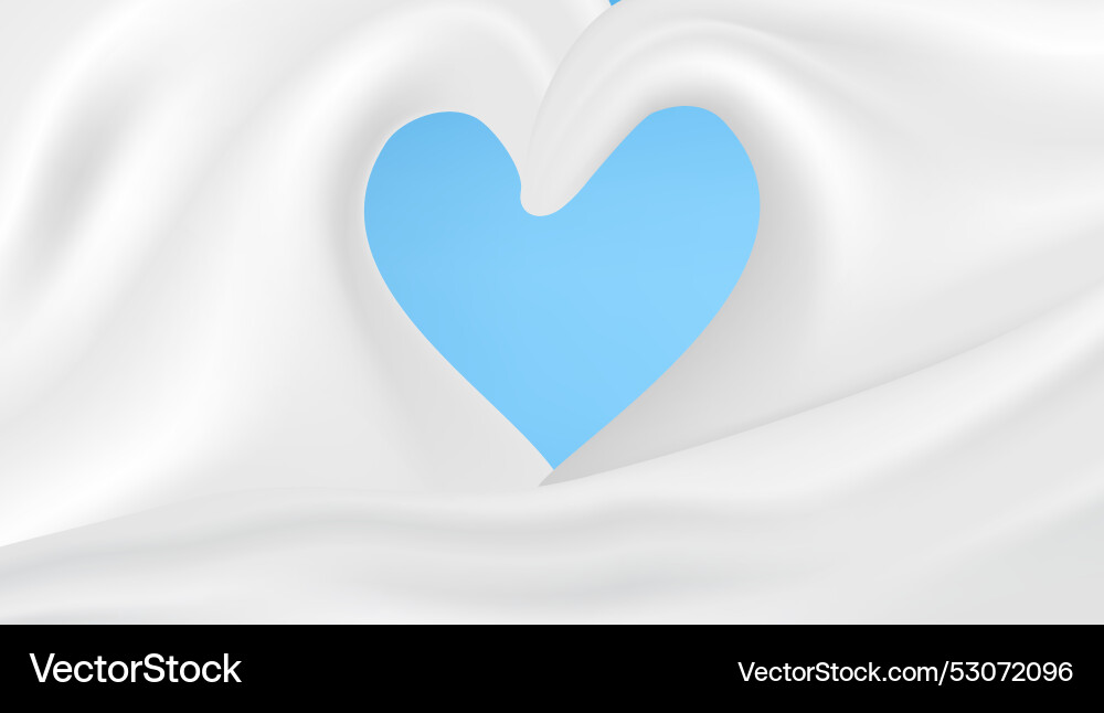 Abstract milk waves with heart shape splash Vector Image
