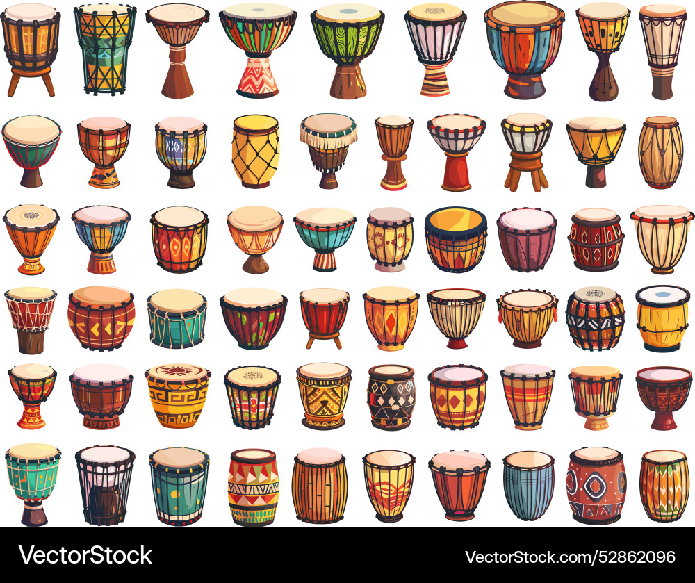 Africans drums african ethnic musical instrument Vector Image