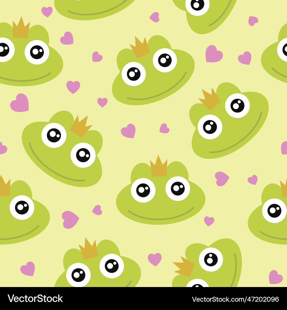Cartoon frog seamless pattern Royalty Free Vector Image
