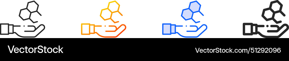 Cells iconthin linear gradient blue stroke Vector Image