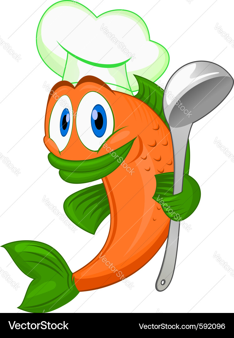 Cook fish Royalty Free Vector Image - VectorStock