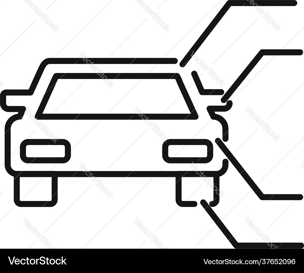 Driving school car description icon outline style Vector Image