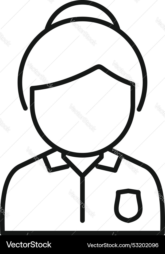 Female Police Officer Character Wearing Uniform Vector Image