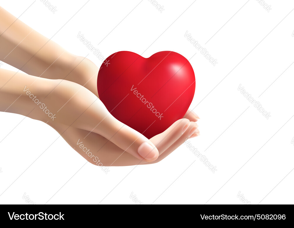 Hands with Heart Symbol Royalty Free Vector Image