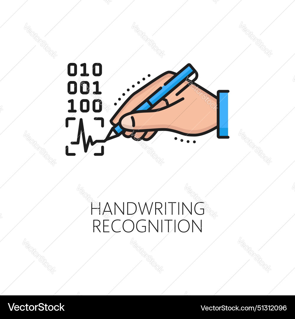Handwriting recognition biometric identification Vector Image