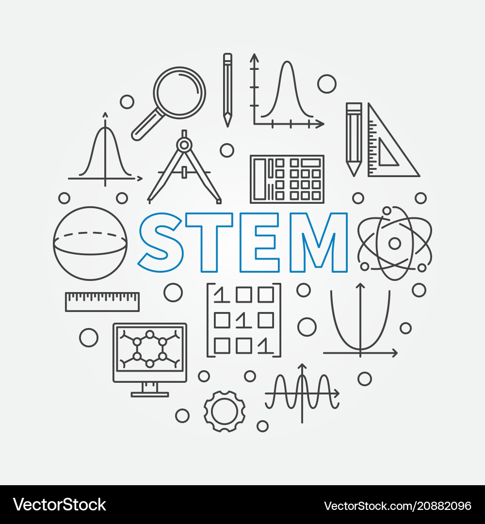 Stem round modern in outline Royalty Free Vector Image