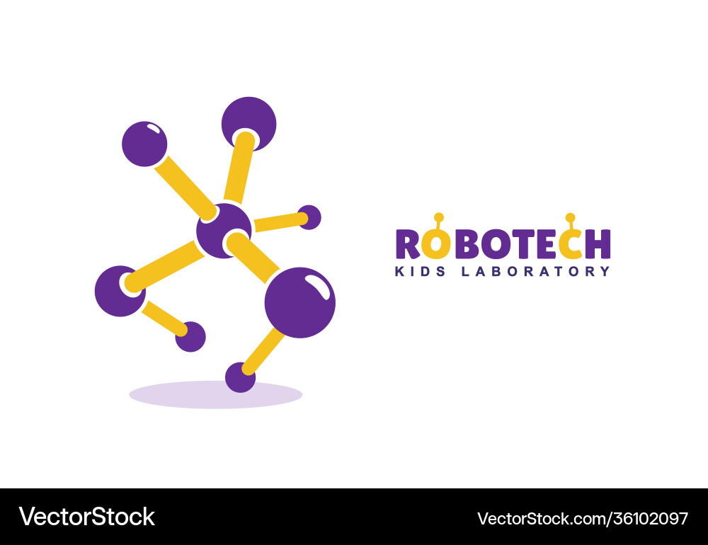 Abstract robotics logo kids development Royalty Free Vector