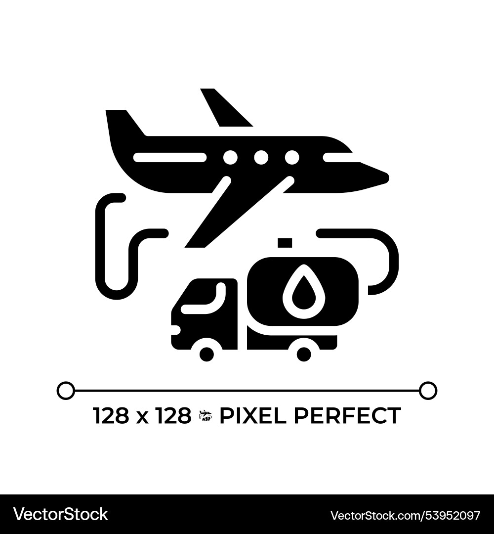 Aviation fuel black glyph icon Royalty Free Vector Image