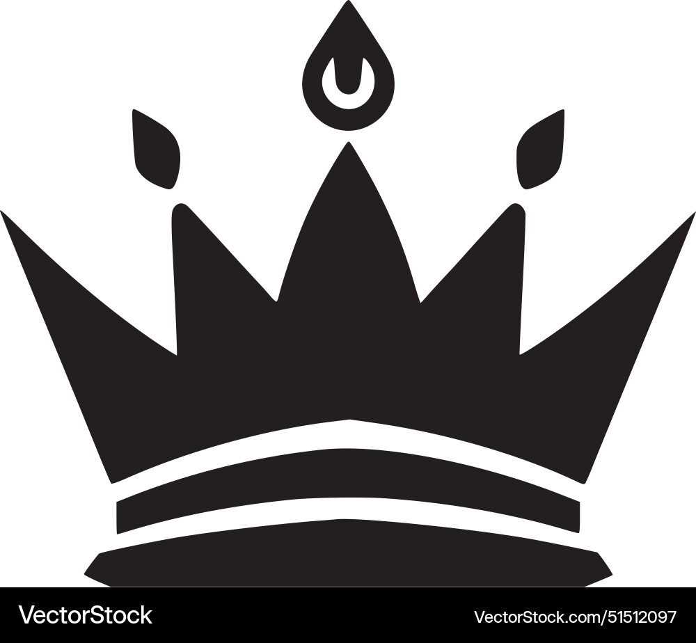 Crown - minimalist and flat logo Royalty Free Vector Image
