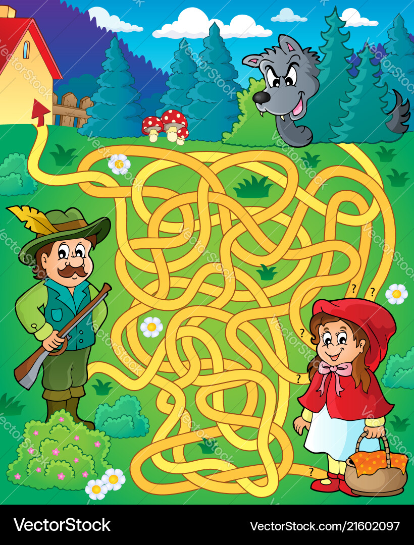 Maze 20 with fairy tale theme Royalty Free Vector Image