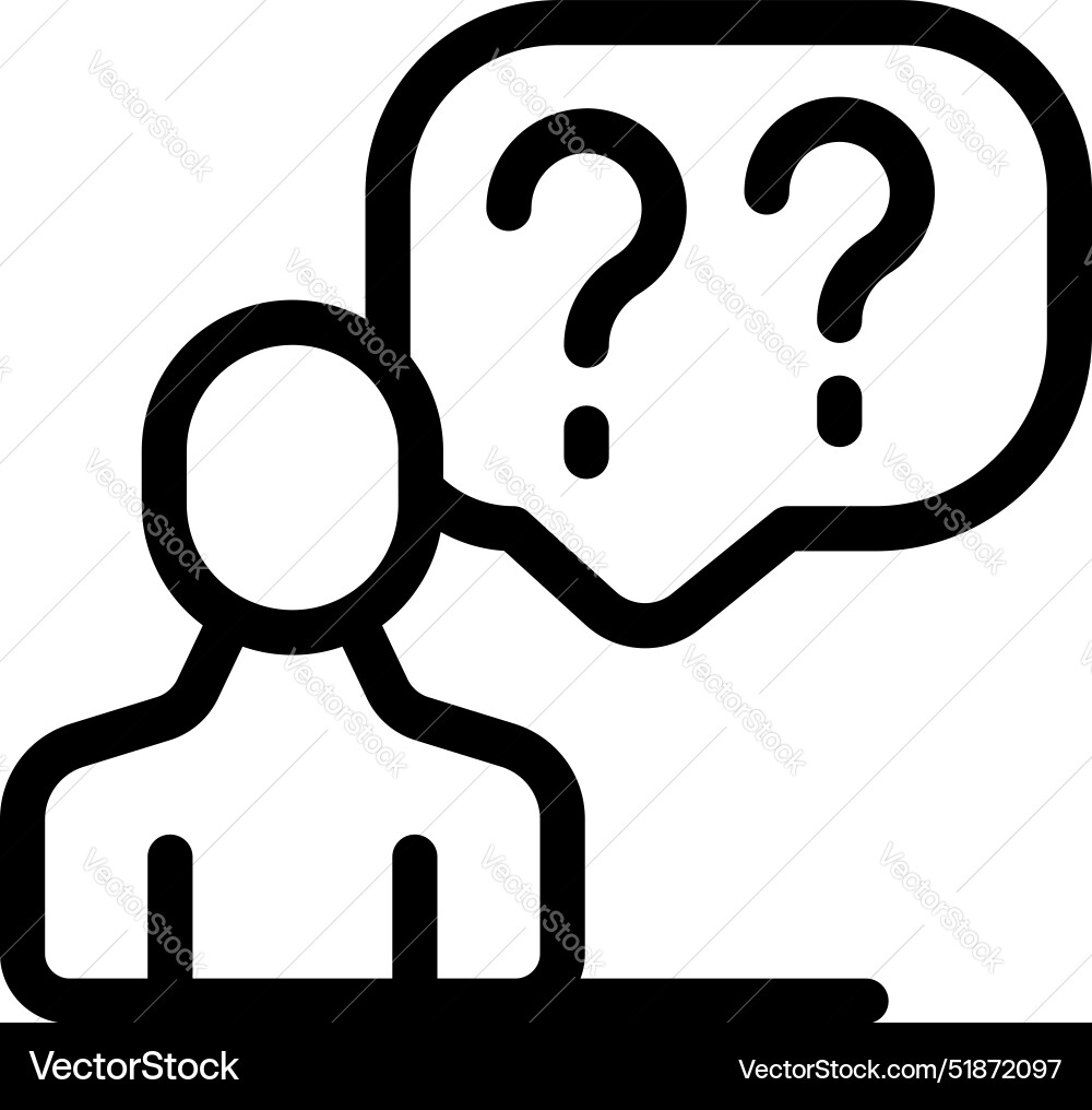 Person thinking about problem solution Royalty Free Vector
