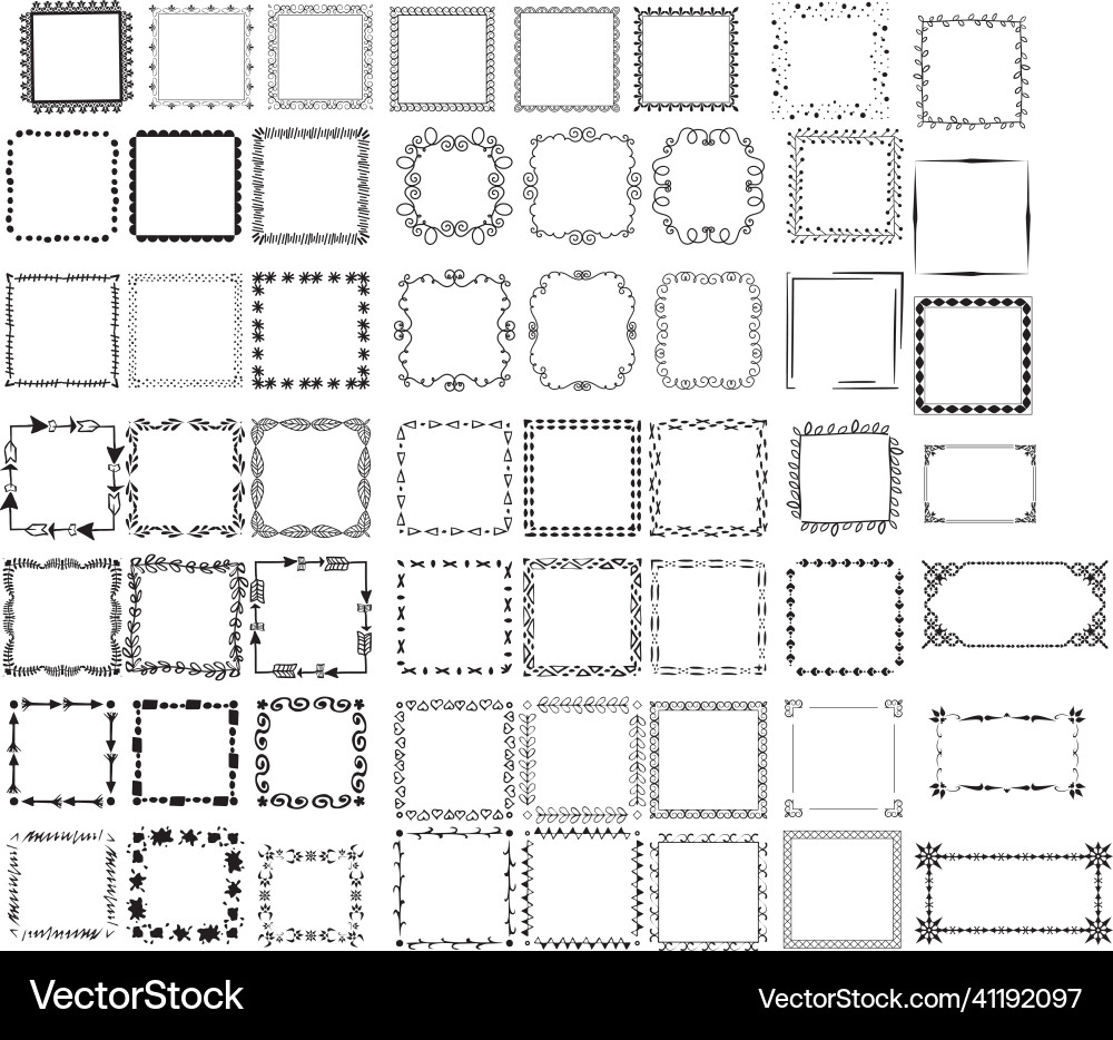 Square frame svg frames png dxf Royalty Free Vector Image