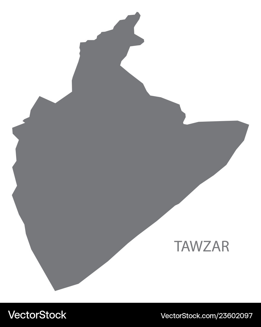Tawzar tunisia map grey Royalty Free Vector Image