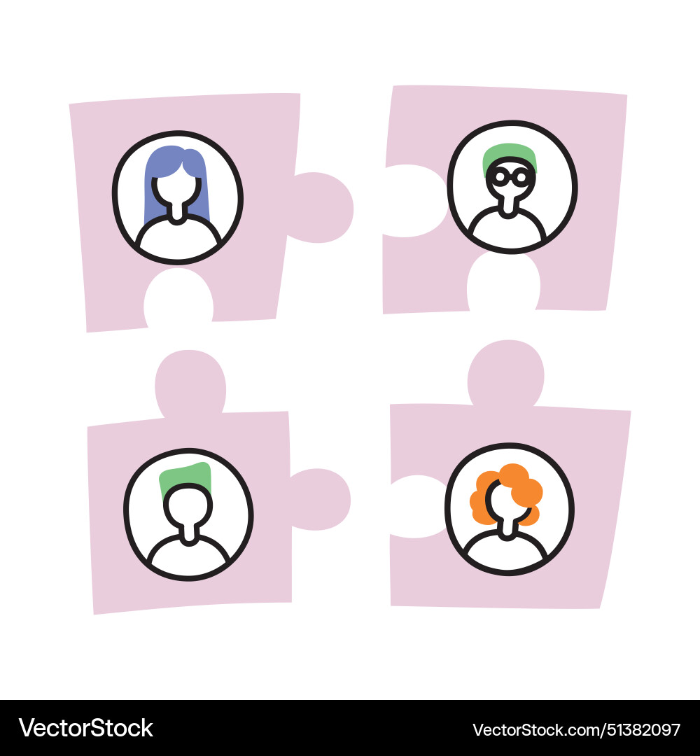 Teamwork abstract cooperation Royalty Free Vector Image