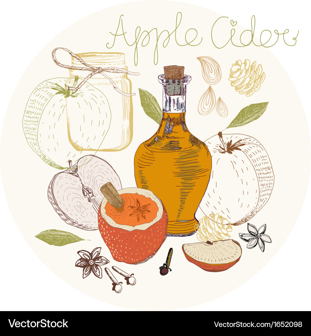 Apple cider background Royalty Free Vector Image