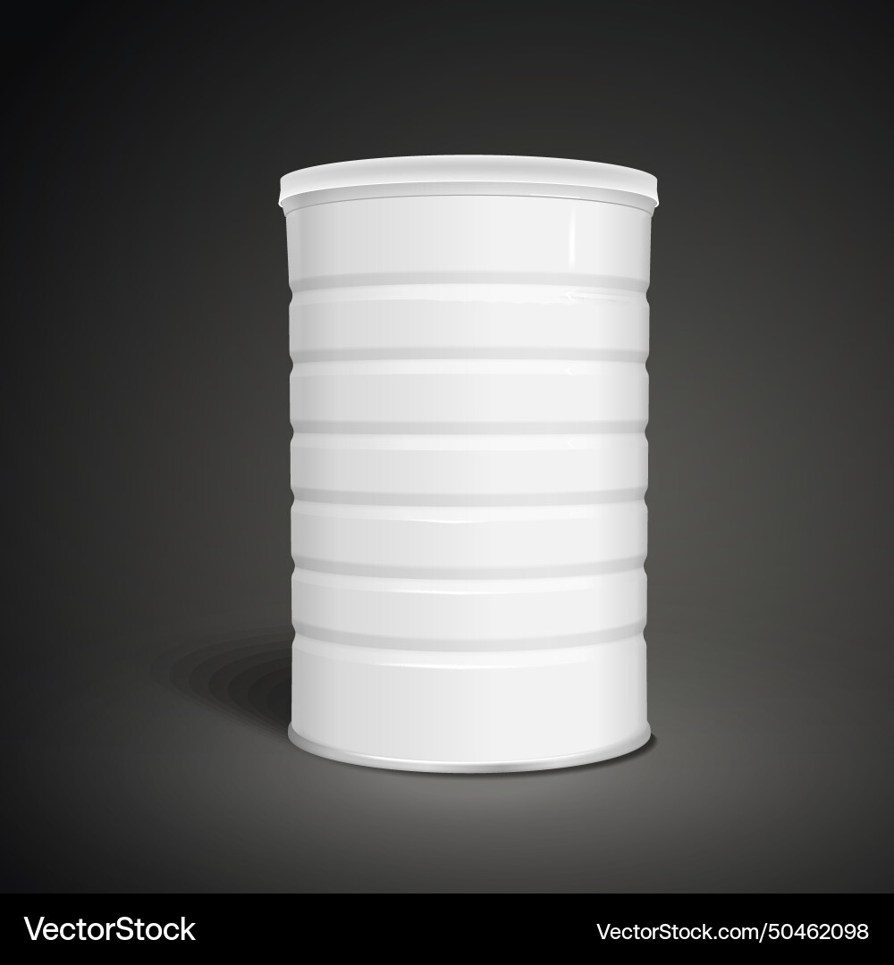 Blank metal can Royalty Free Vector Image - VectorStock