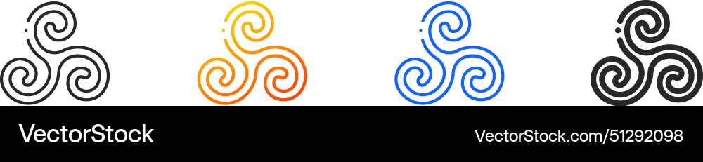 Celtic iconthin linear gradient blue stroke Vector Image