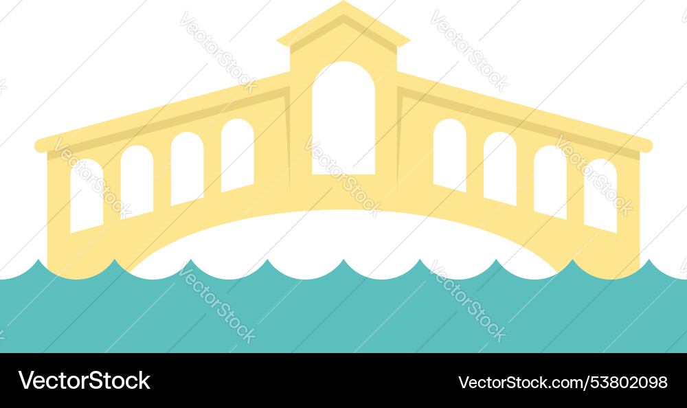 Classic venice bridge spanning over blue water Vector Image